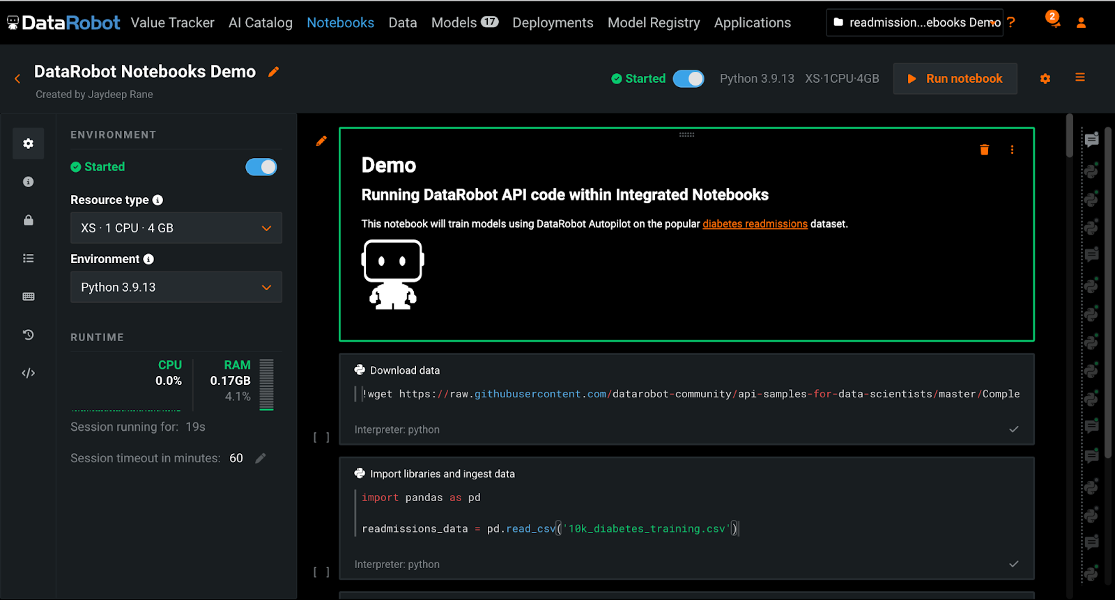 DataRobot Notebooks: Enhanced Code-First Experience for Rapid AI ...
