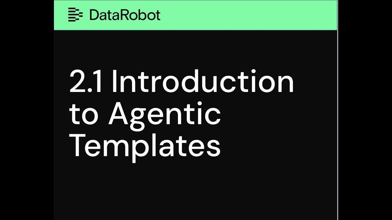 Intro to agentic templates: DataRobot and CrewAI | DataRobot